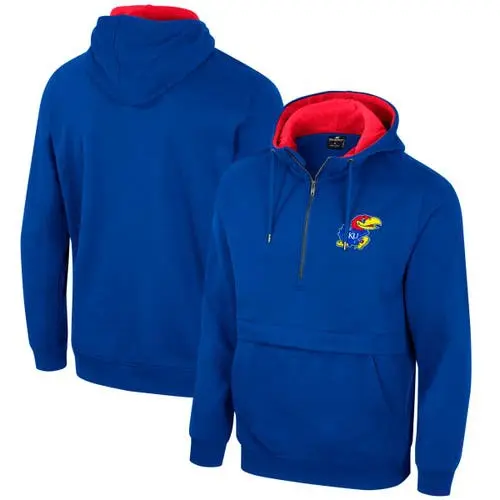 COLOSSEUM Kansas Jayhawks Half-zip Hoodie