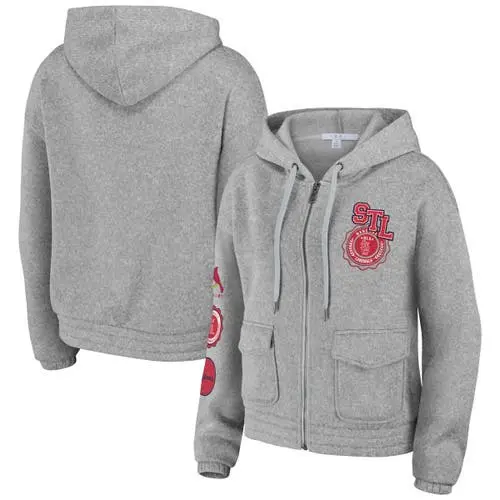 WEAR BY ERIN ANDREWS St. Louis Cardinals Full-zip Hoodie - Gray
