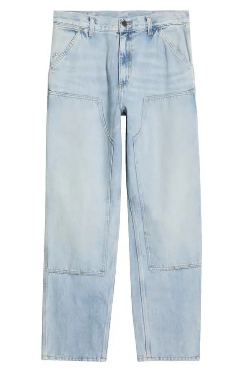 Carhartt Work In Progress Double Knee Work Jeans - Blue (heavy Worn Bleached)