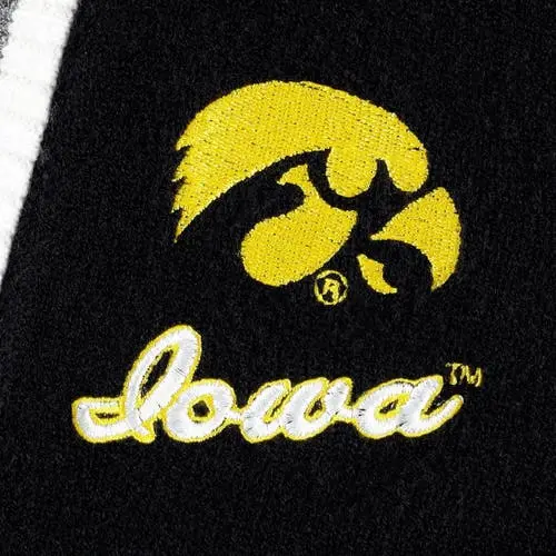 GAMEDAY COUTURE Iowa Hawkeyes Striped Hooded Cardigan Sweater