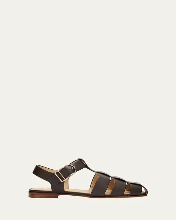 Gabriela Hearst Lynn Leather Fisherman Sandals - Black