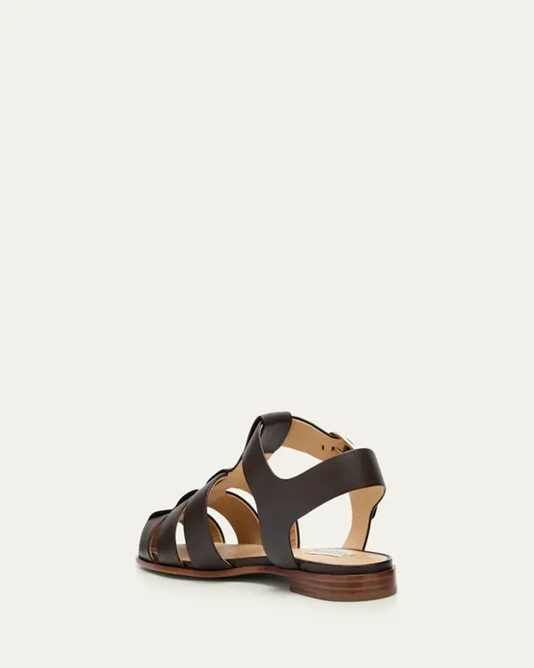 Gabriela Hearst Lynn Leather Fisherman Sandals - Black