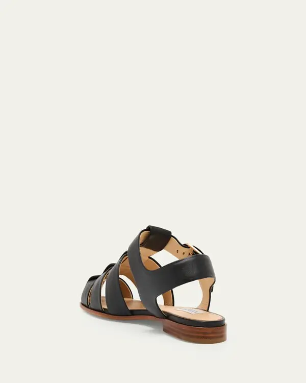 Gabriela Hearst Lynn Leather Fisherman Sandals - Black