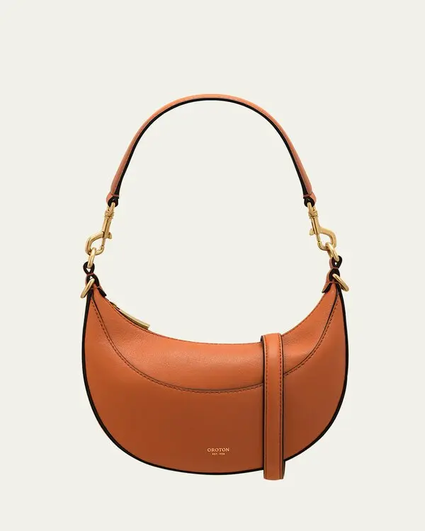 OROTON Florence Small Zip Shoulder Bag - Cognac