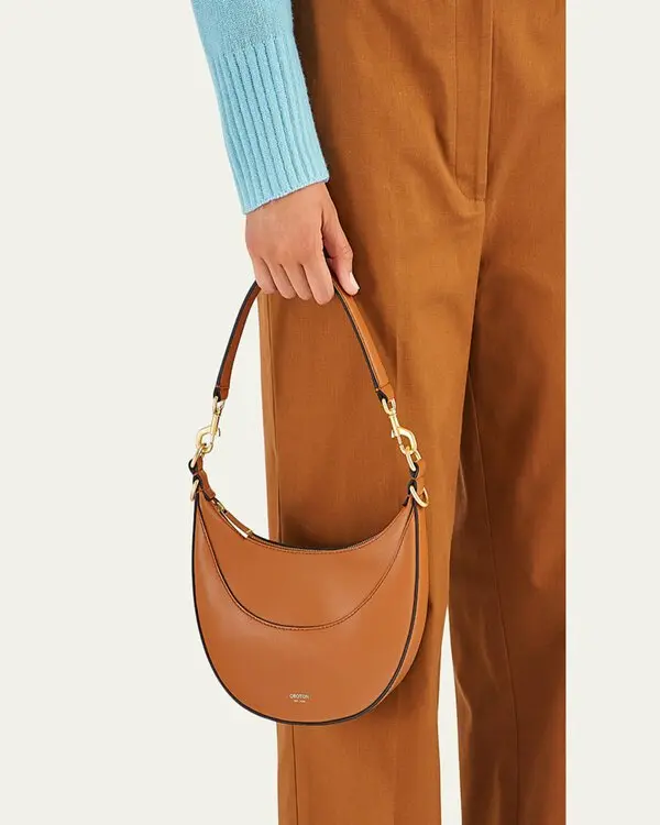 OROTON Florence Small Zip Shoulder Bag - Cognac