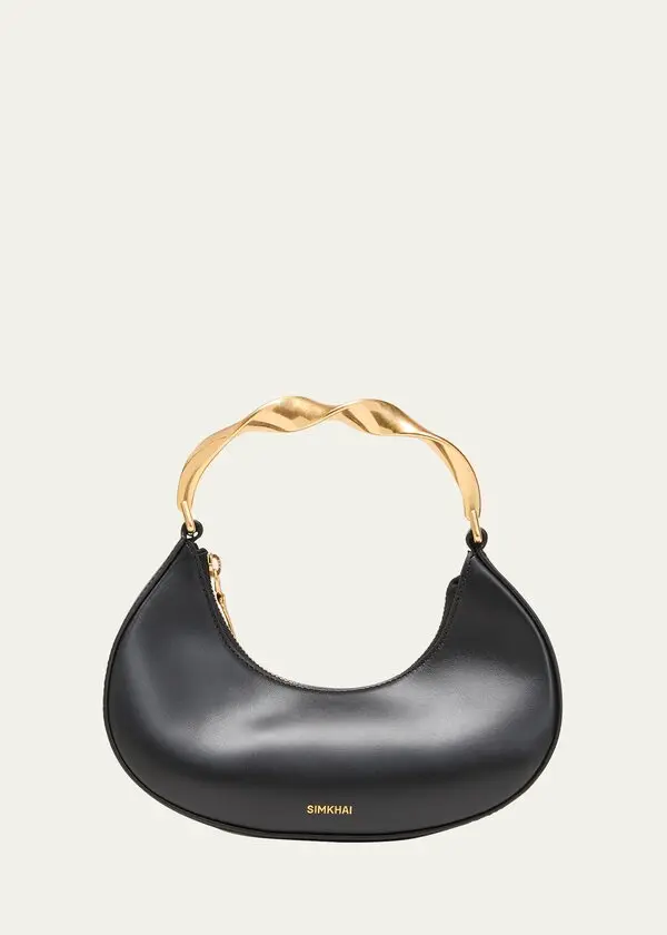 Simkhai Nixi Leather Top Handle Bag - Black