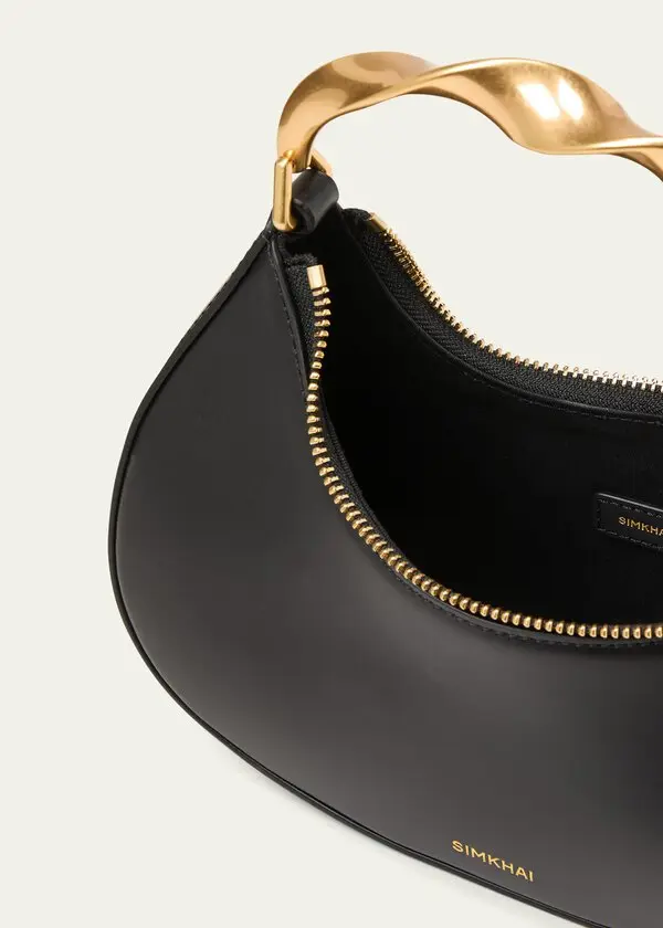 Simkhai Nixi Leather Top Handle Bag - Black