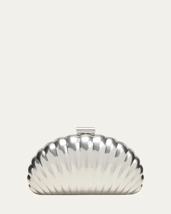 Simkhai Monet Shell Clutch Bag - Silver