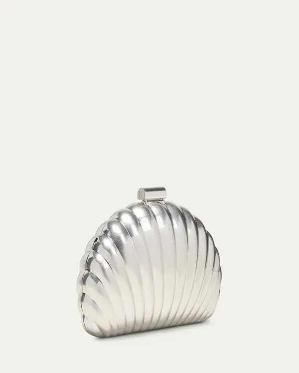 Simkhai Monet Shell Clutch Bag - Silver
