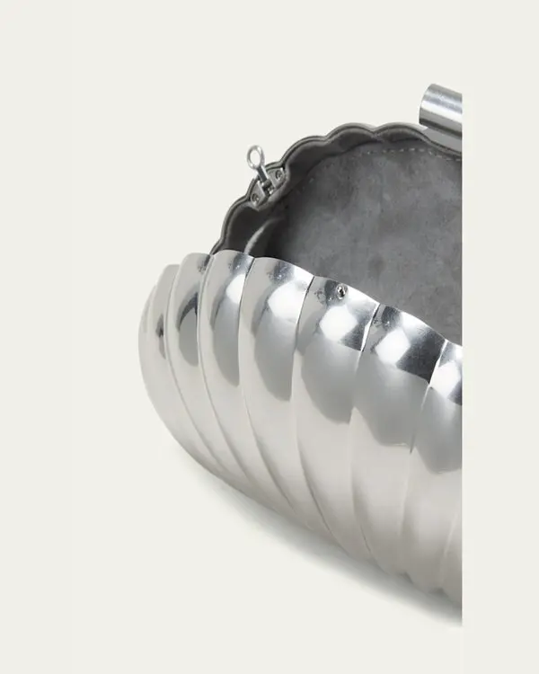 Simkhai Monet Shell Clutch Bag - Silver