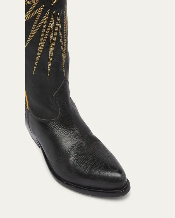 GOLDEN GOOSE Wish Star Embroidered Western Boots