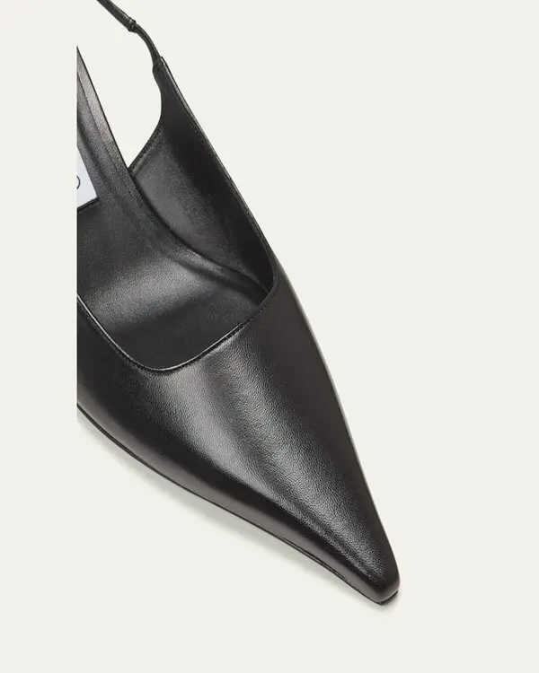 JIMMY CHOO Amel Leather Slingback Pumps - Black