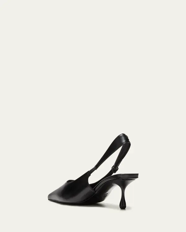 JIMMY CHOO Amel Leather Slingback Pumps - Black