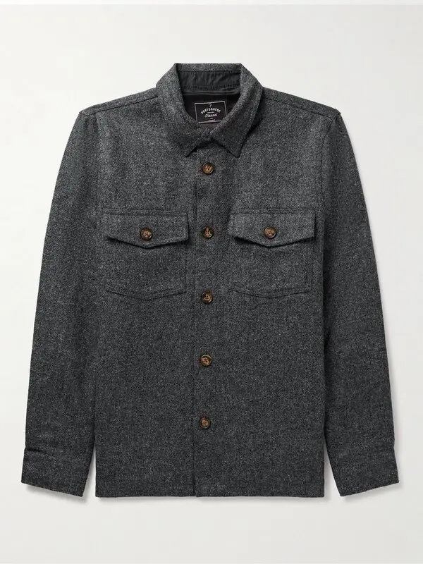Portuguese Flannel Wool-tweed Overshirt - Gray