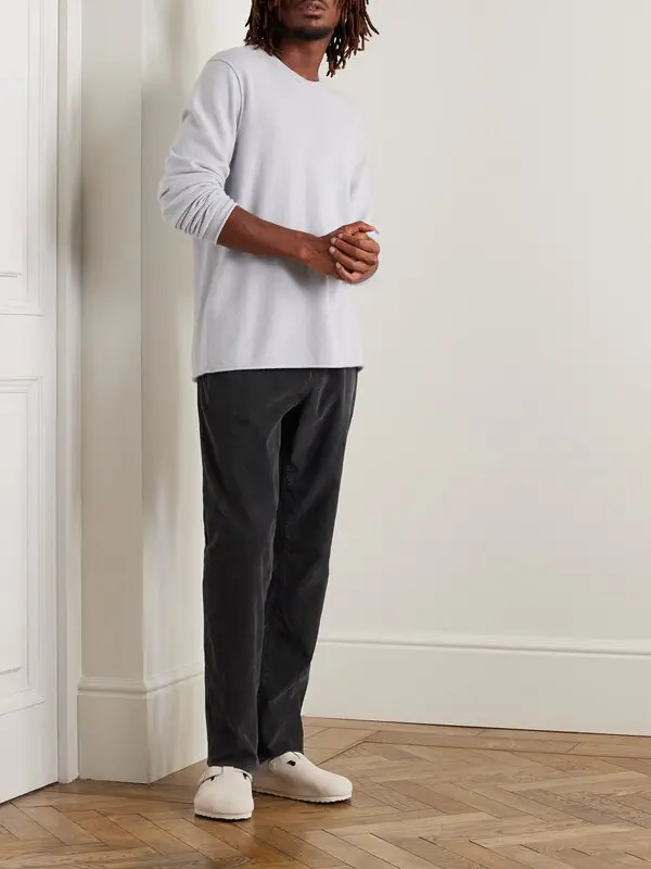 JAMES PERSE Slim-fit Straight-leg Cotton-blend Corduroy Trousers - Gray