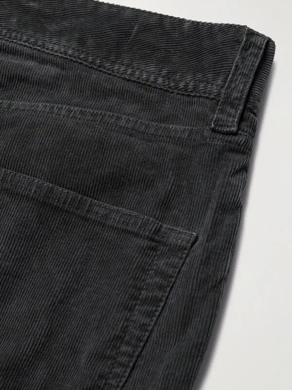 JAMES PERSE Slim-fit Straight-leg Cotton-blend Corduroy Trousers - Gray