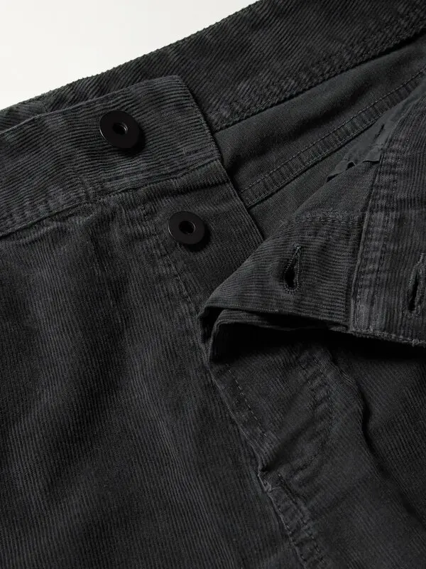 JAMES PERSE Slim-fit Straight-leg Cotton-blend Corduroy Trousers - Gray