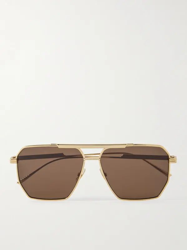 Bottega Veneta Aviator-style Sunglasses - Gold