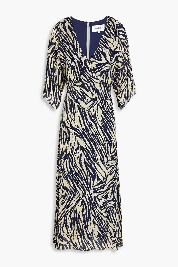 Ba&sh Vee Cutout Wrap-effect Printed Midi Dress