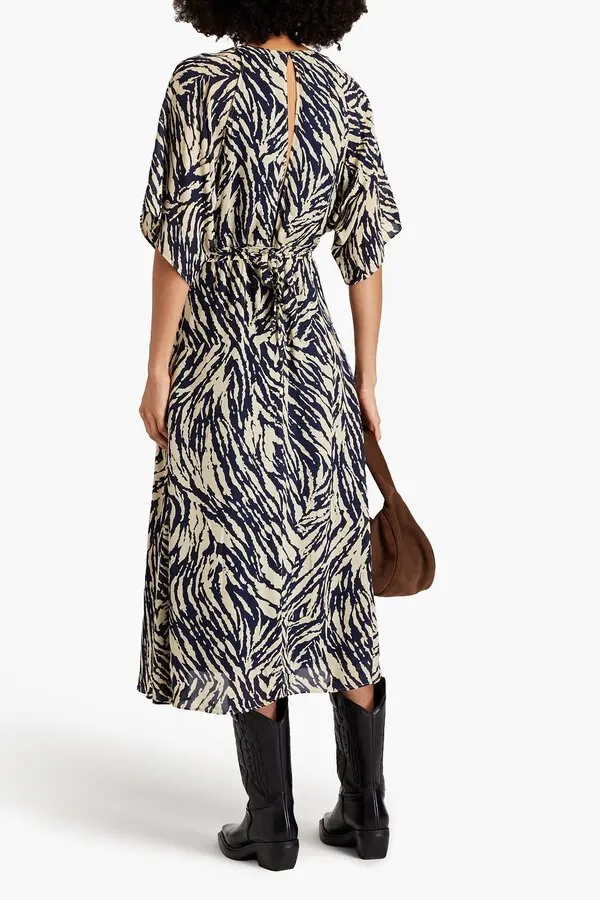 Ba&sh Vee Cutout Wrap-effect Printed Midi Dress