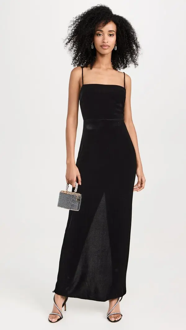 Reformation Frankie Velvet Dress In Black - 70% Off