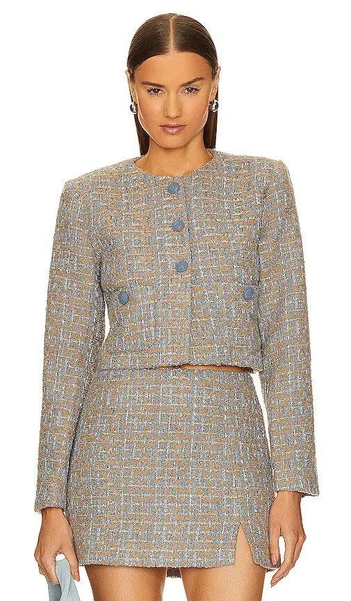 Astr The Label Lyssa Jacket In Baby Blue
