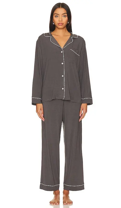 Eberjey Gisele Pj Set In Navy - Graphite & Sorbet Pink