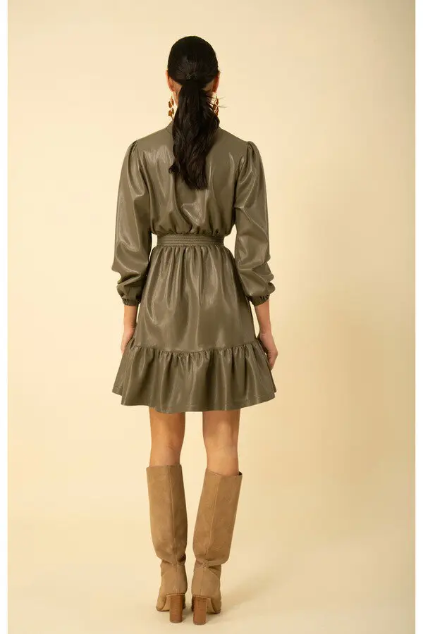 Hale Bob Emily Faux Leather Dress In Green - 29% Off | Editorialist