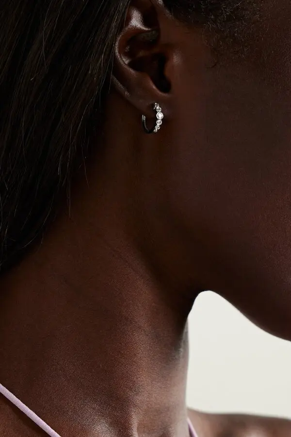 ANITA KO Beverly 18-karat White Diamond Huggie Earrings