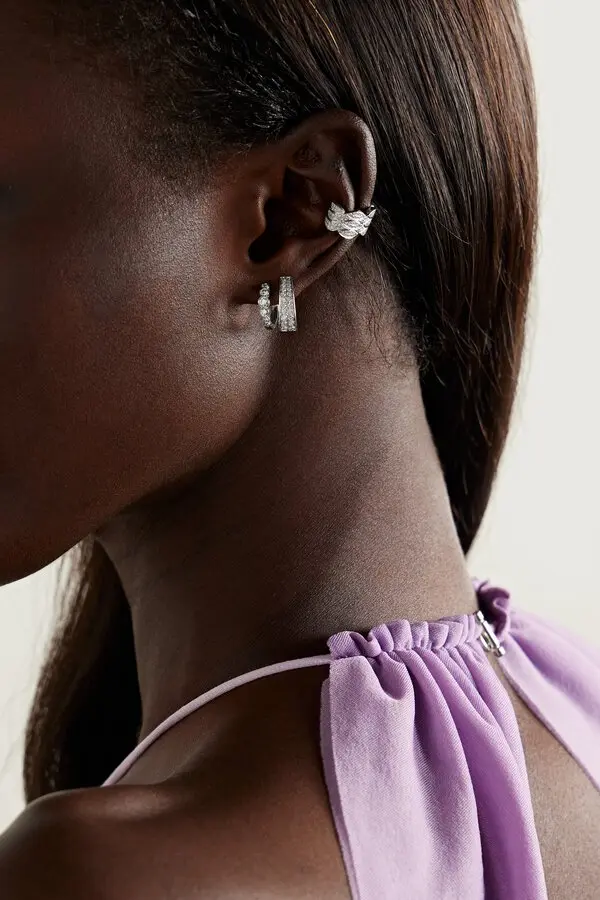 ANITA KO Beverly 18-karat White Diamond Huggie Earrings