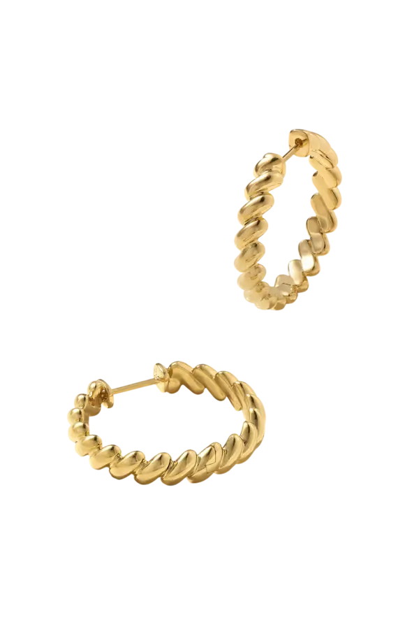 ANITA KO 18-karat Twisted Hoop Earrings - Gold
