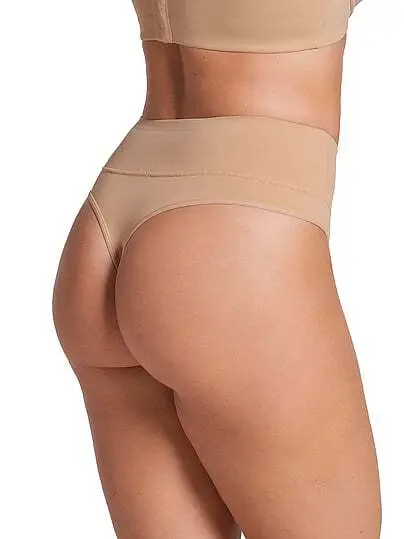 Victoria's Secret Leonisa Shapewear Moderate Compression High-waisted Shaper Thong Panty - Beige