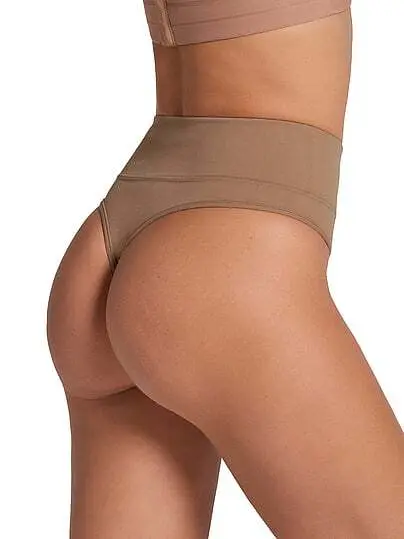 Victoria's Secret Leonisa Shapewear Moderate Compression High-waisted Shaper Thong Panty - Brown