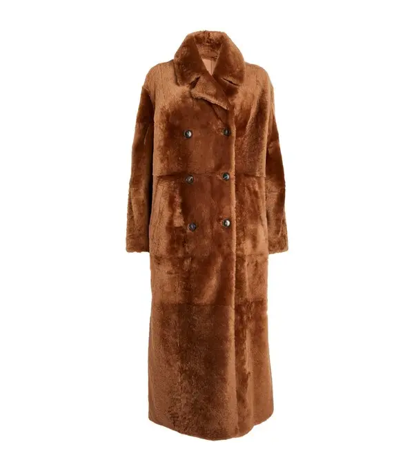 YVES SALOMON Shearling Double-breasted Coat