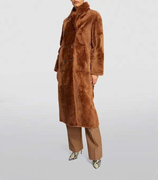 YVES SALOMON Shearling Double-breasted Coat