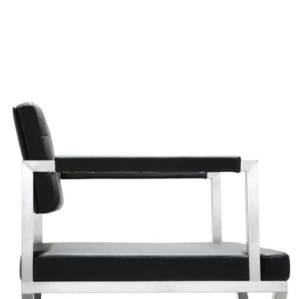 TOV FURNITURE Director Performance Vegan Leather And Stainless Steel Counter Stool