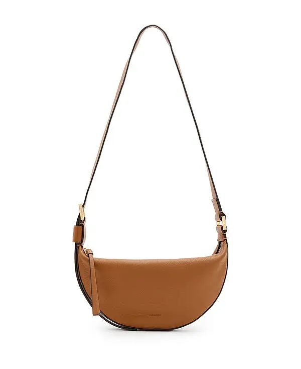 ALLSAINTS Half Moon Leather Crossbody - Sepia Brown