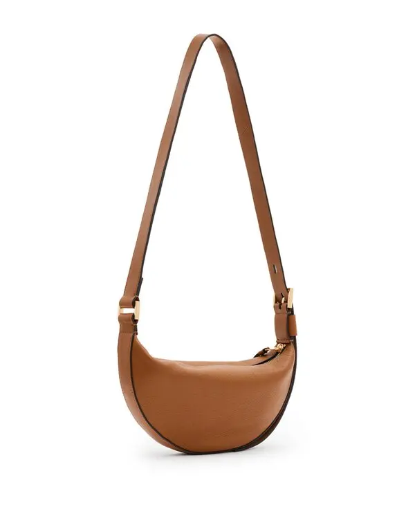 ALLSAINTS Half Moon Leather Crossbody - Sepia Brown