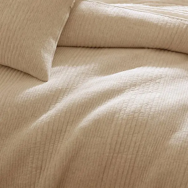 Dkny Pure Ribbed Jersey Comforter Set, Full/queen - Oatmeal