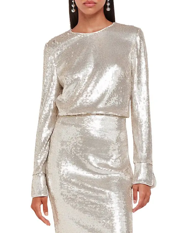 Whistles Sequined Long Sleeve Top