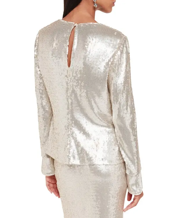 Whistles Sequined Long Sleeve Top