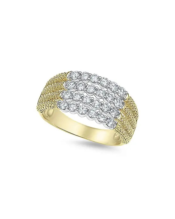 Lagos 18k Gold Diamond Multirow Ring - White/gold