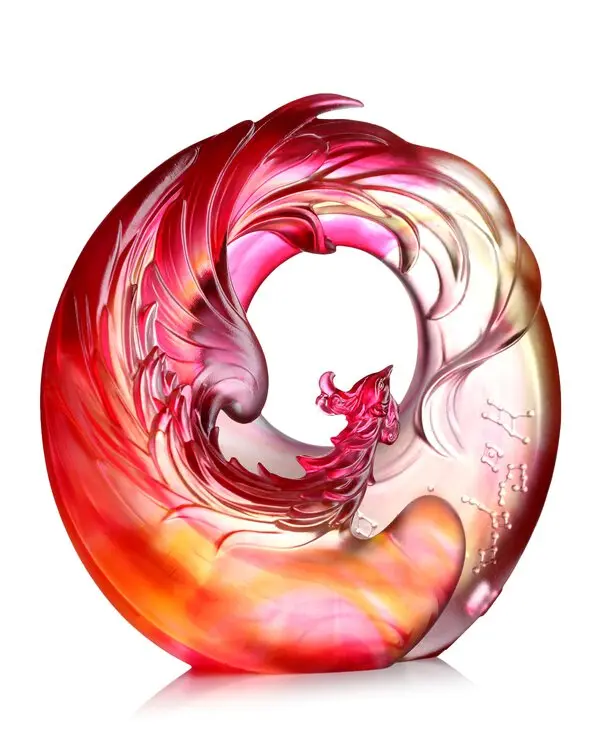 LIULI The Heart Points To The Future Vermillion Bird Illuminate Crystal Figure