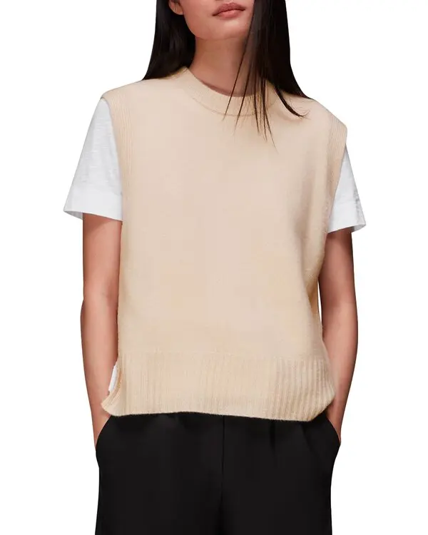 Whistles Crewneck Knit Tank Top - Ivory
