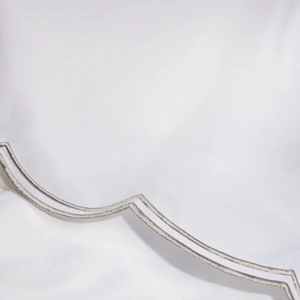 SKY Scallop King Pillowcase, Pair - Reflection Grey