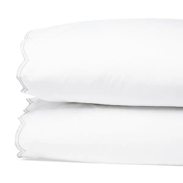 SKY Scallop King Pillowcase, Pair - Reflection Grey