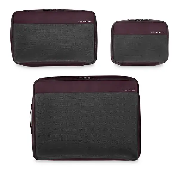 Briggs & Riley Travel Essentials 3 Piece Check In Packing Cube Set - Purple