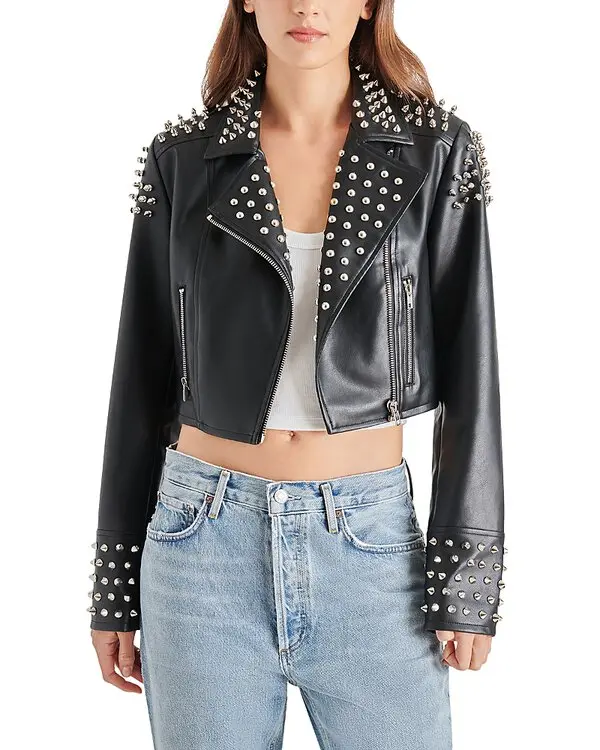 Steve Madden Tabby Studded Faux Leather Jacket