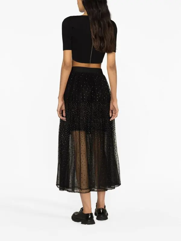 Maje Sequin-embellished Tulle Skirt