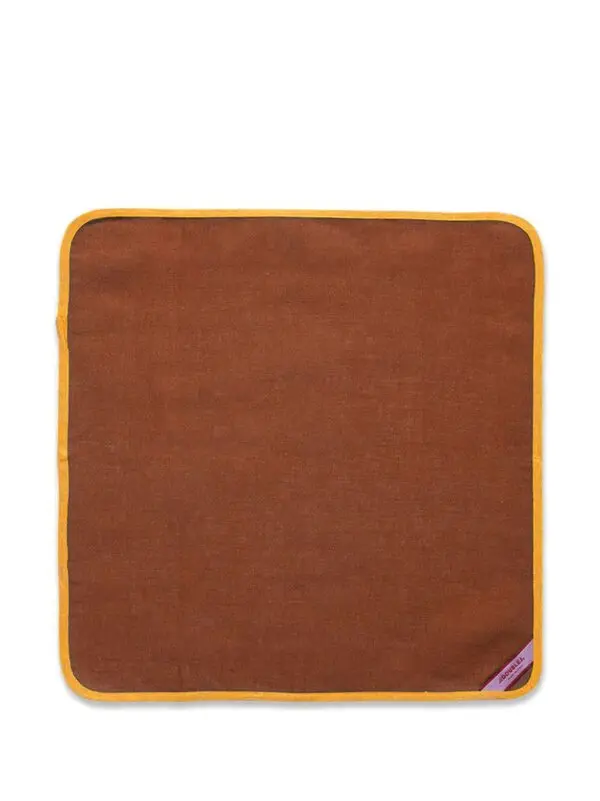 La DoubleJ Contrast-trim Linen Napkins - Brown